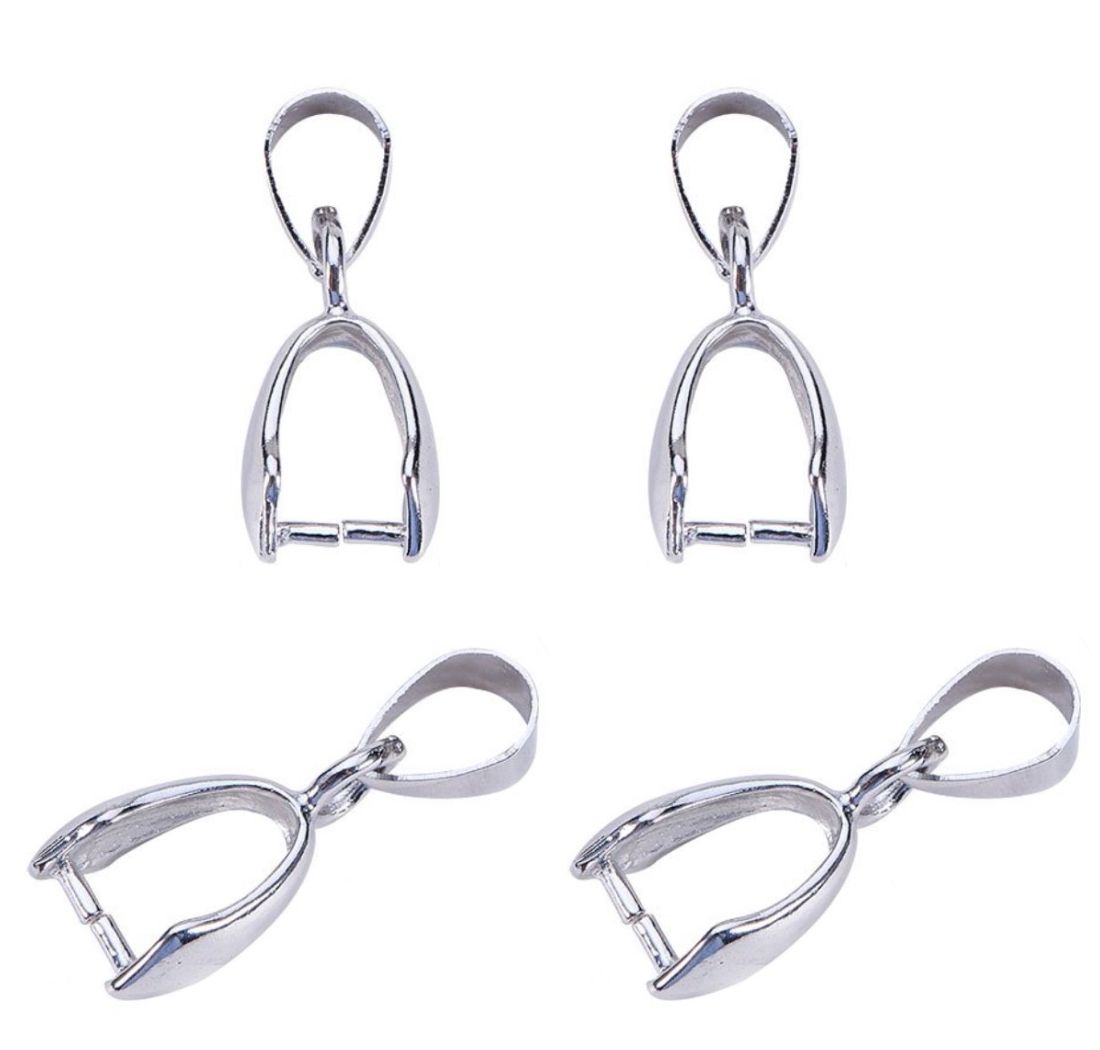 Jewelry Bail Clasps | 18K White Gold Plated Brass | Adabele