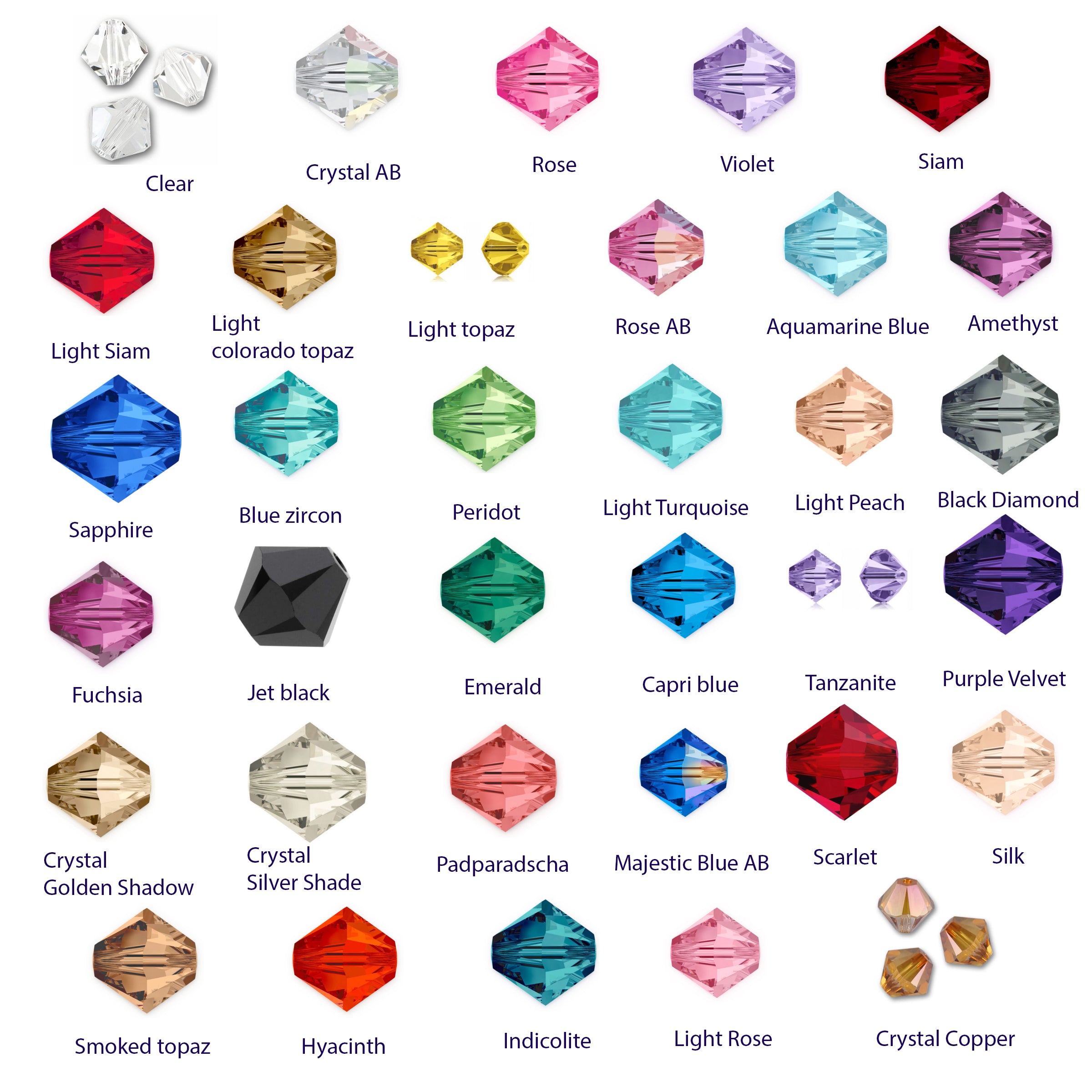Swarovski 3mm Faceted Bicone Crystal Beads | Beads Wholesale | Adabele