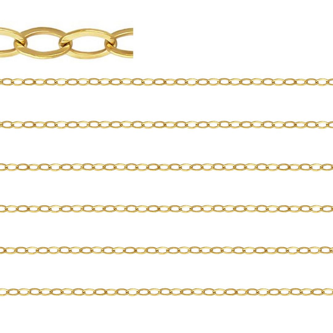 Flat Cable Chain Link | 14K Gold Filled | Adabele